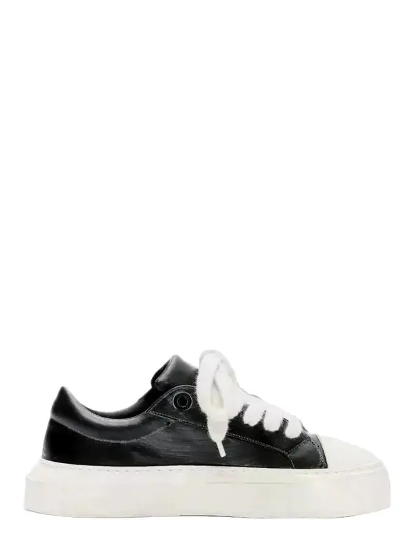 COLE BUXTON The Wilson Court Contrast Toe Cap Sneakers - Black