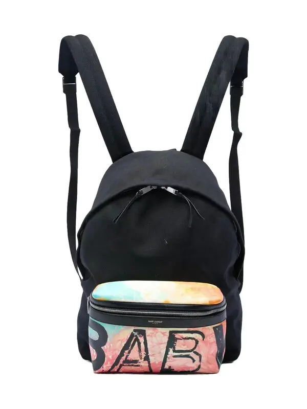 Saint Laurent Canvas Hunting Baby City Backpack - Black
