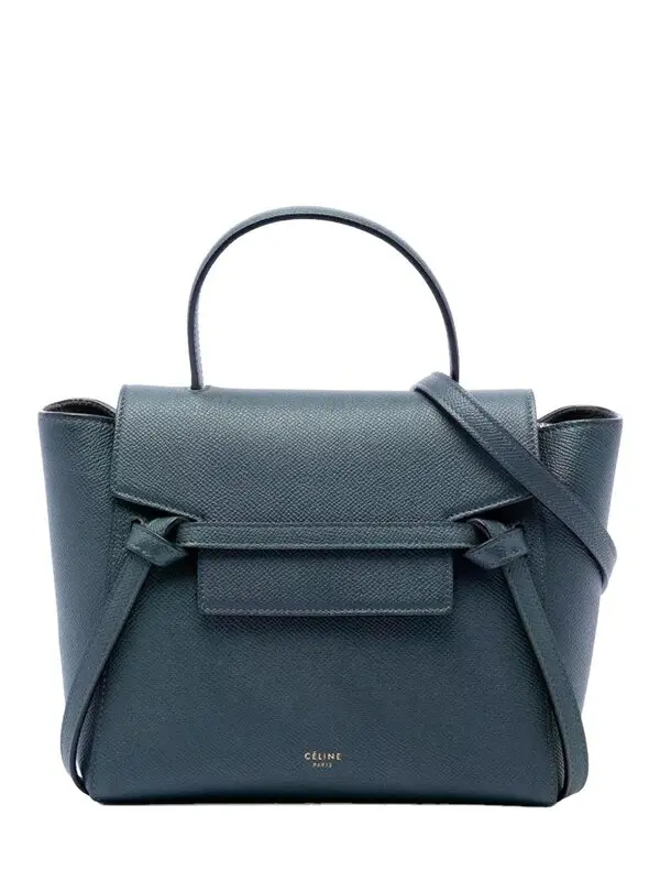 Celine Nano Grained Calfskin Belt Bag Satchel - Blue