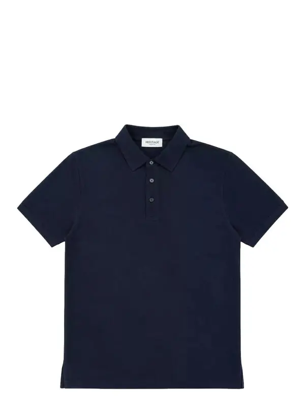 HERITAGE Short-sleeve Polo Shirt - Blue