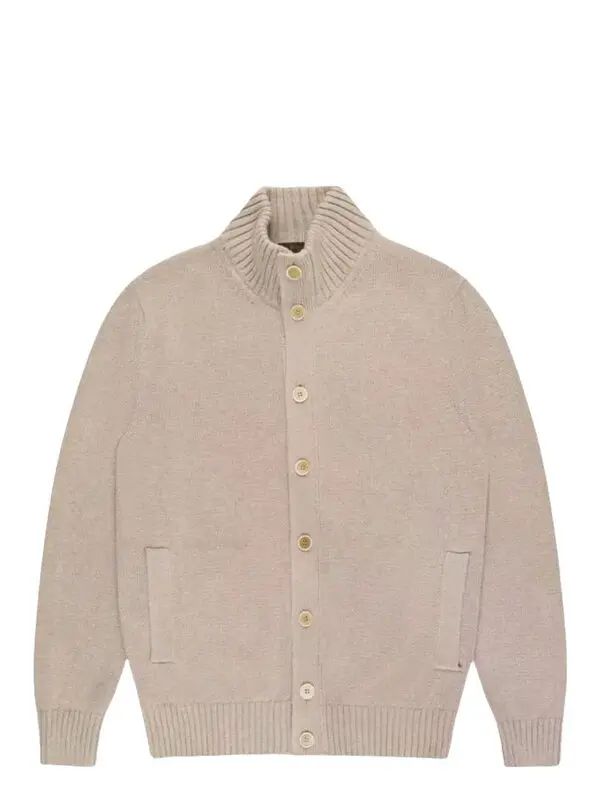 ZANONE Button-up Funnel-neck Cardigan - Neutrals