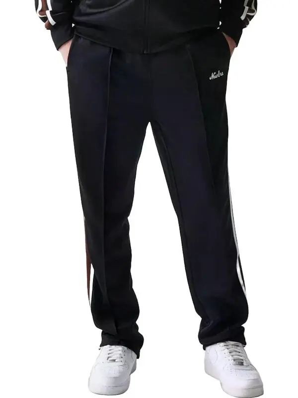 New Era Logo-embroidered Side-stripe Track Pants - Black