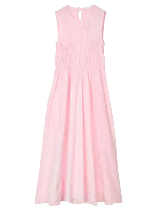 Cecilie Bahnsen Christy Smocked Waist Maxi Dress - Pink