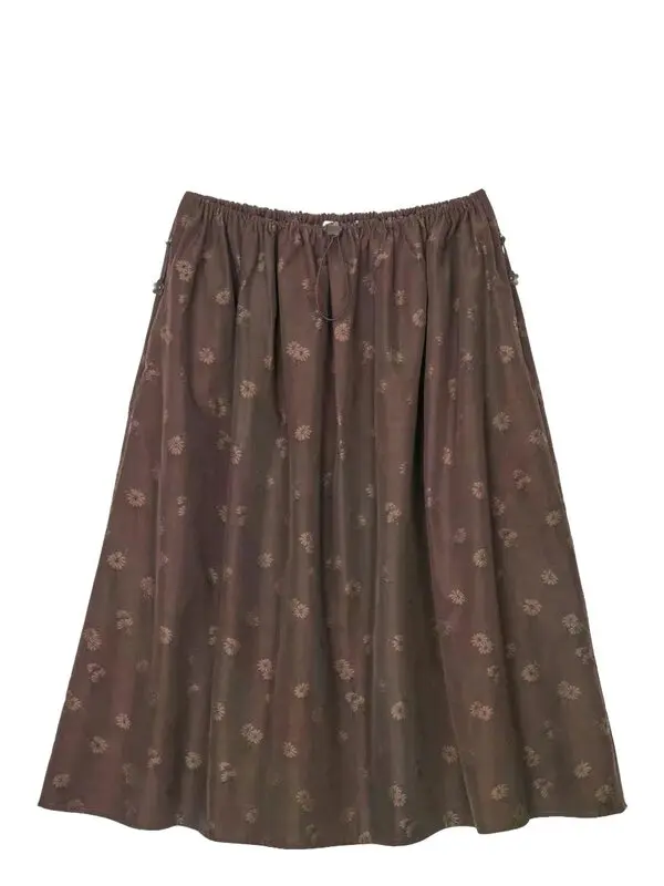 Cecilie Bahnsen Fiella Ditsy-bellis Jacquard Midi Skirt - Brown
