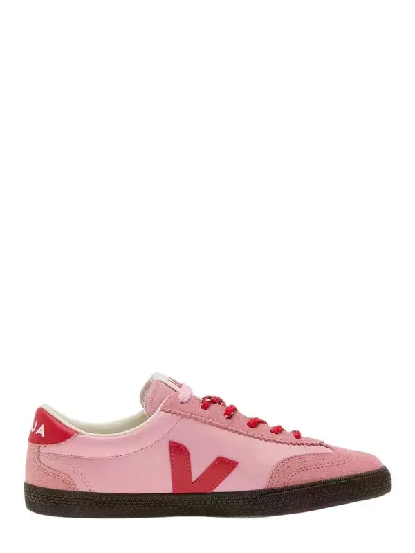 VEJA V-logo Suede Panel Sneakers - Pink