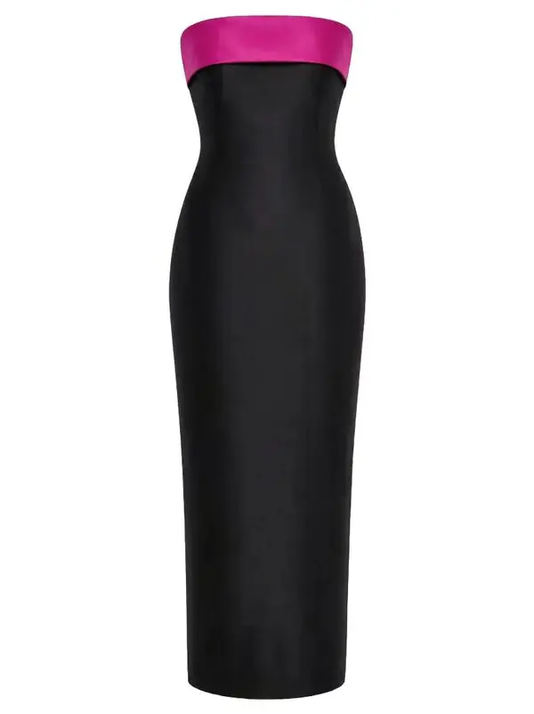 Badgley Mischka Strapless Bow Detail Maxi Dress - Black