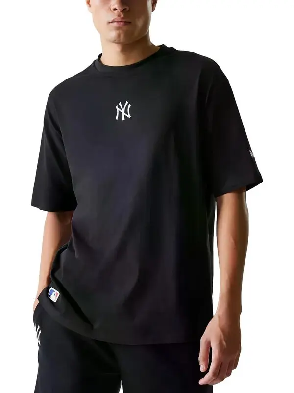 New Era New York Yankees Mlb Logo-embroidered T-shirt - Black