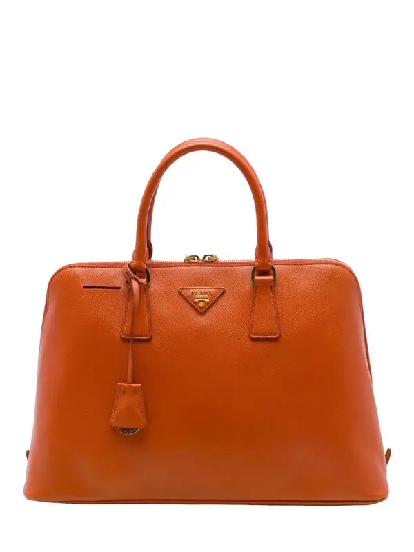 Prada Saffiano Lux Promenade Satchel - Orange