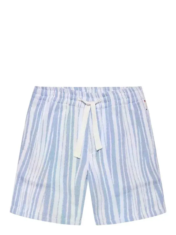 Orlebar Brown Trevone Towelling Stripe-print Shorts - Blue