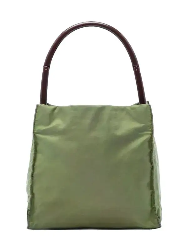 Prada Tessuto Enamel Top Handle Bag - Green