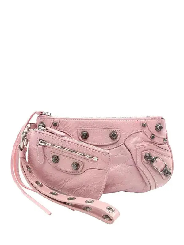 Balenciaga Lambskin Le Cagole Clutch Bag - Pink