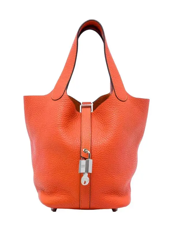 Hermès Clemence Picotin Lock 18 Handbag - Orange