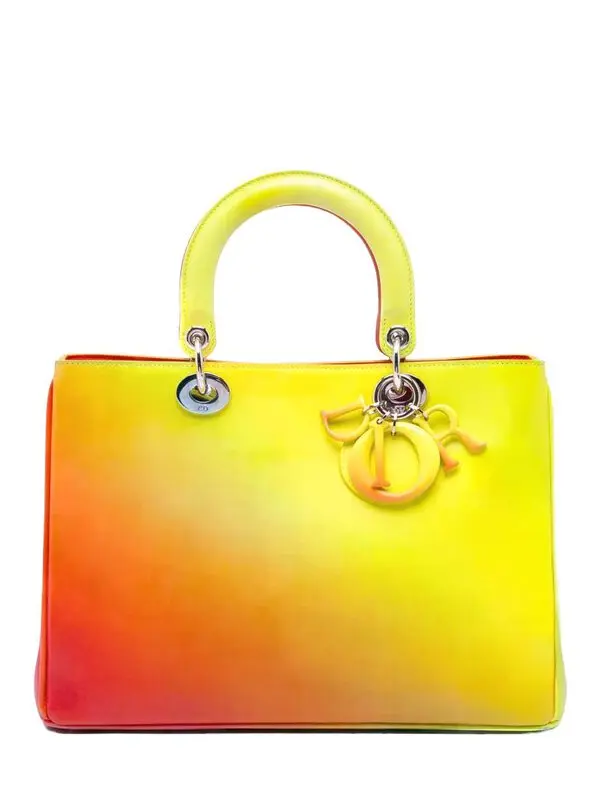 Dior Medium Gradient Calfskin Diorissimo Satchel - Yellow
