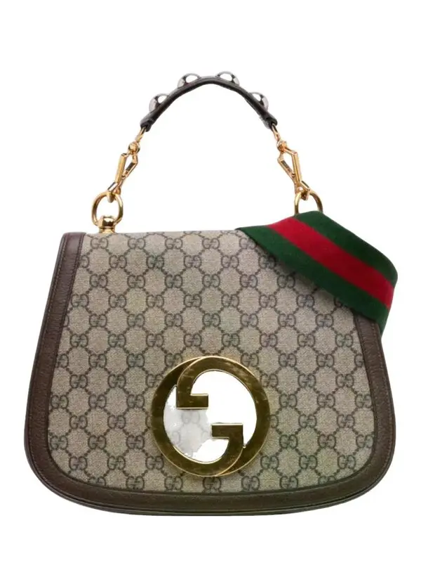 Gucci Gg Supreme Blondie Top Handle Satchel - Neutrals