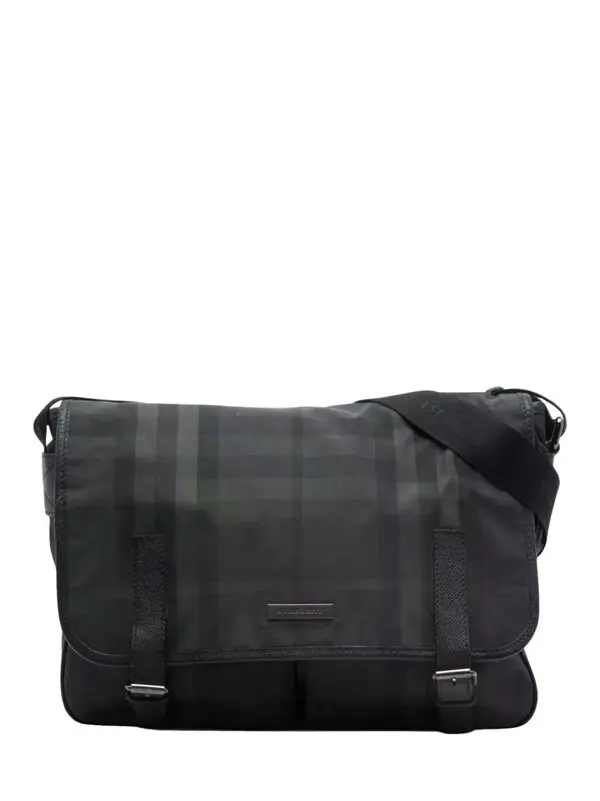 Burberry Smoke Check Nylon Messenger Bag - Grey