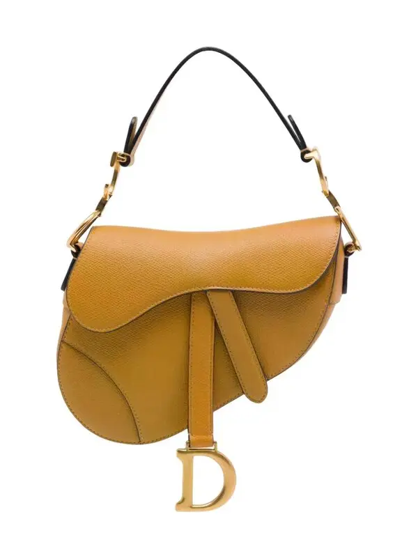 Dior Mini Grained Calfskin Saddle Bag Satchel - Brown