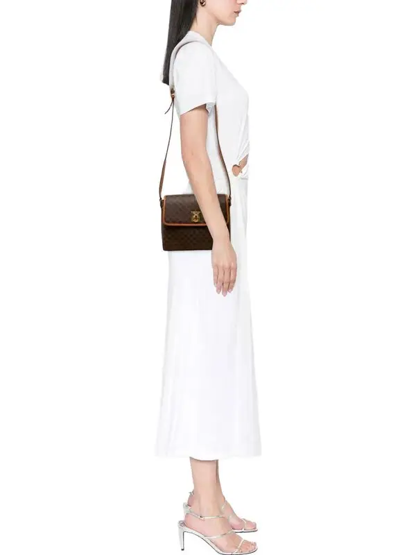 Celine 2014 Macadam Coated Canvas Crossbody Bag - Brown