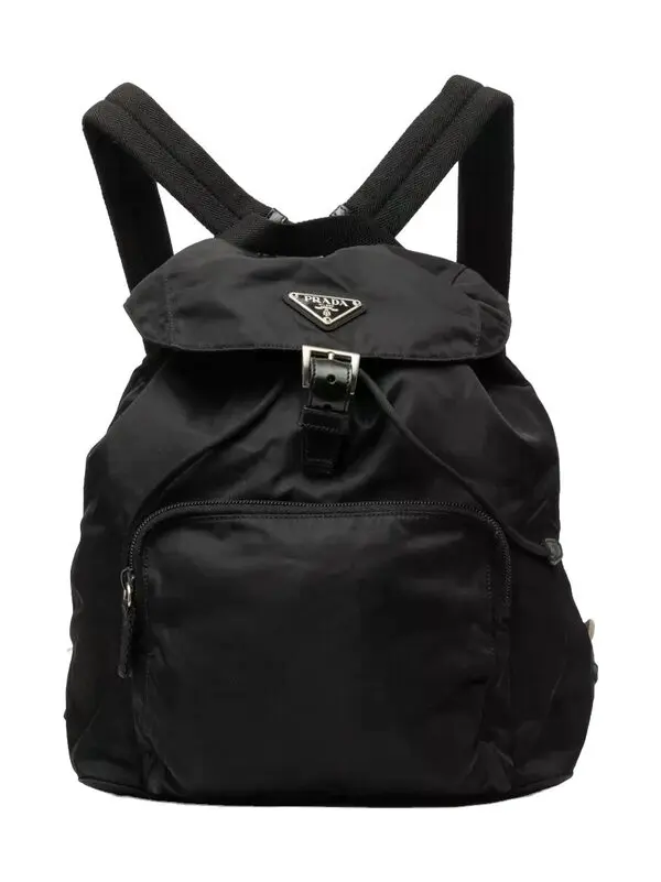 Prada Tessuto Nylon And Leather Trimmed Backpack - Black