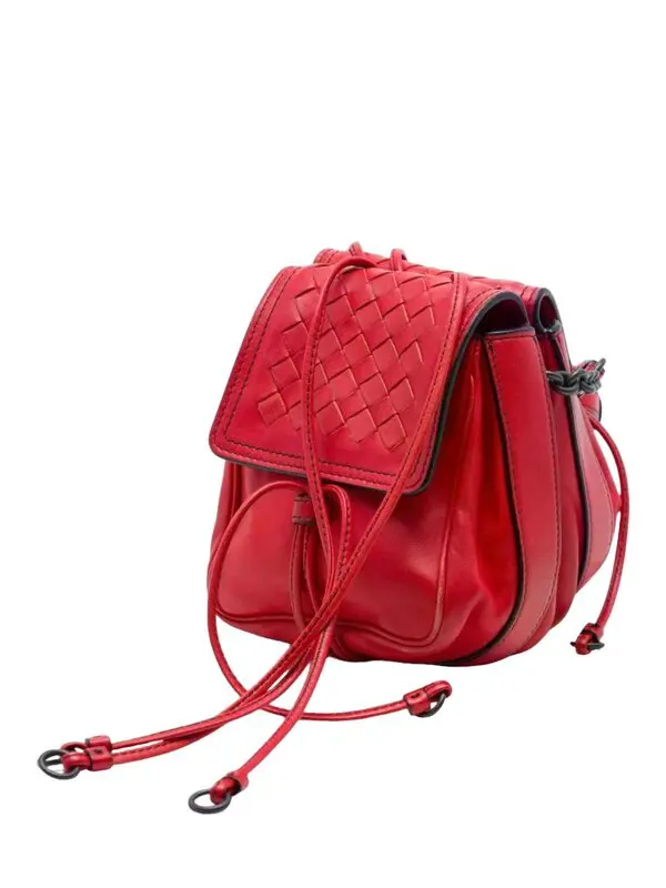 Bottega Veneta Nappa Intrecciato Double Sided Flap Crossbody Bag - Red