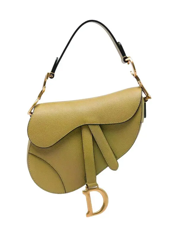 Dior 2019 Mini Grained Calfskin Saddle Bag Satchel - Green