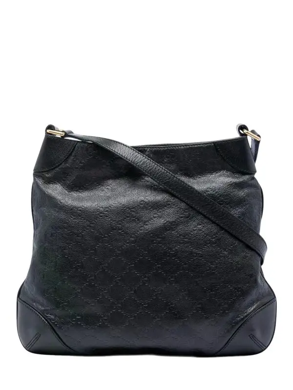 Gucci Embossed Leather Shoulder Bag - Black