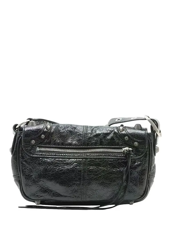 Balenciaga Lambskin Le Cagole Flap Crossbody Bag - Black