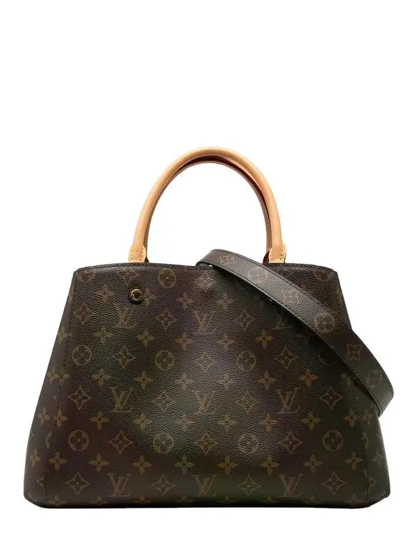 LOUIS VUITTON Monogram Montaigne Mm Satchel - Brown