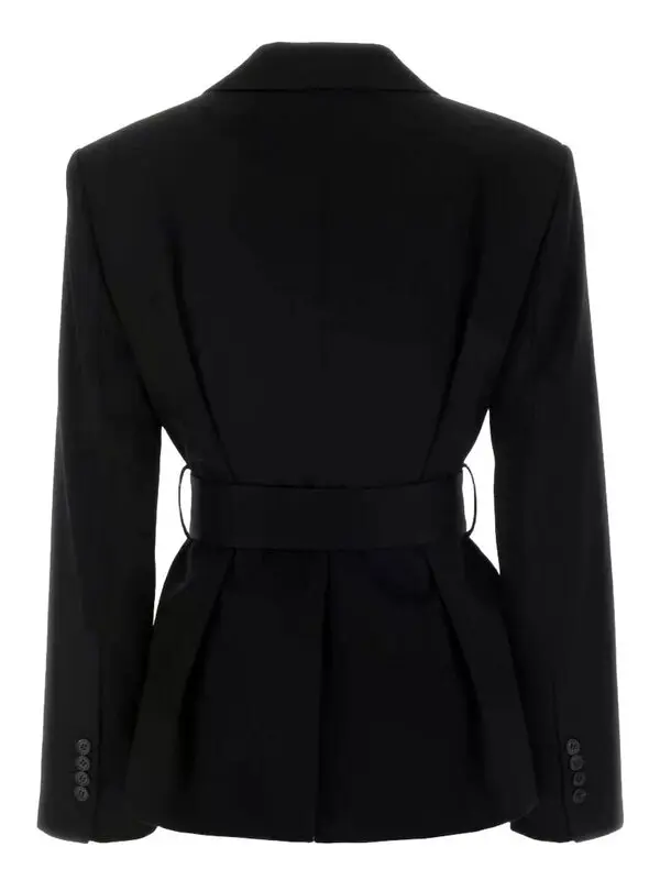 LANVIN Belted Long-sleeve Blazer - Black