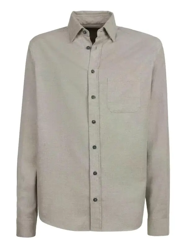Sease Button-down Chest-pocket Shirt - Grey