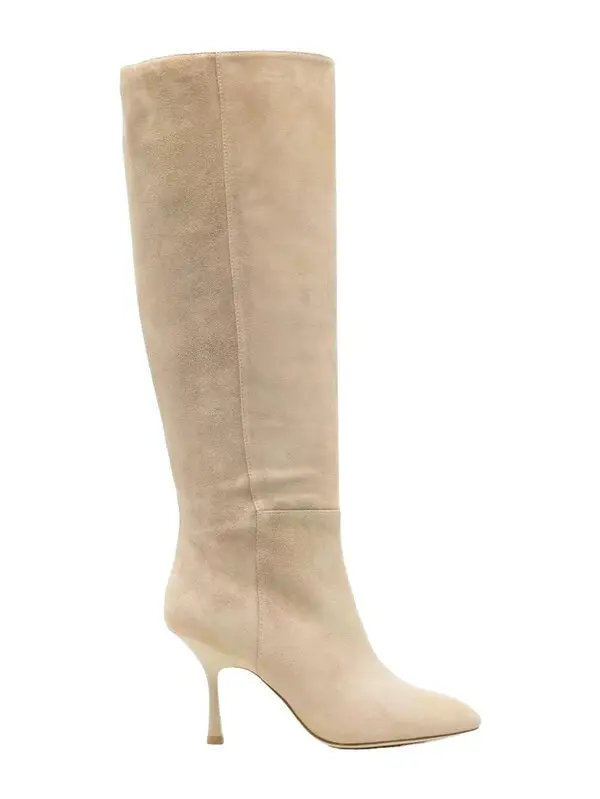 STUART WEITZMAN Suede Pointed-toe Knee-high Boots - Neutrals