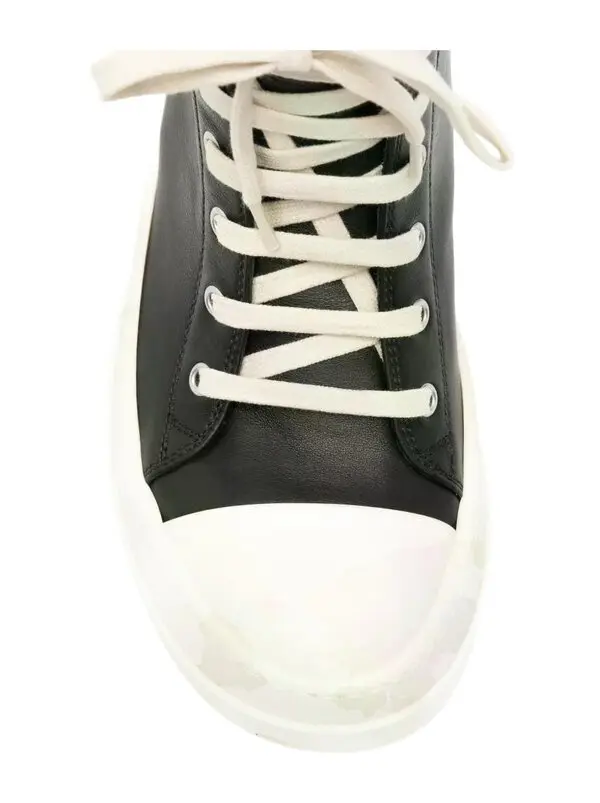 Rick Owens Leather High-top Sneakers - Black