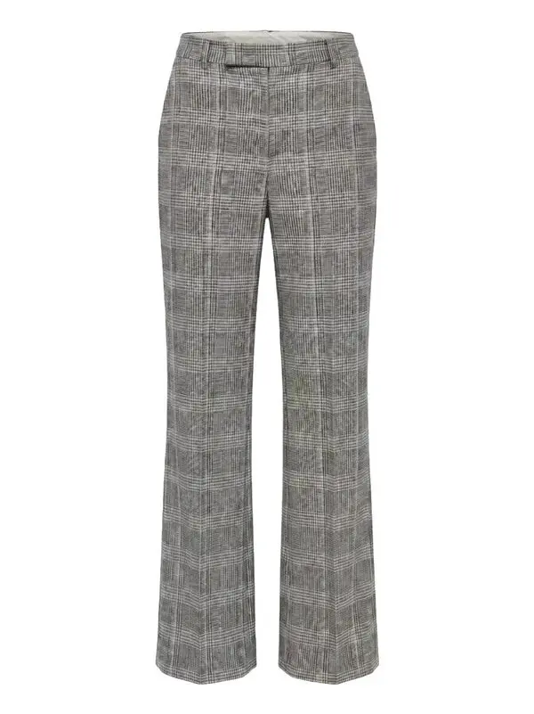 Patrizia Pepe Check-pattern Tailored Trousers - Grey