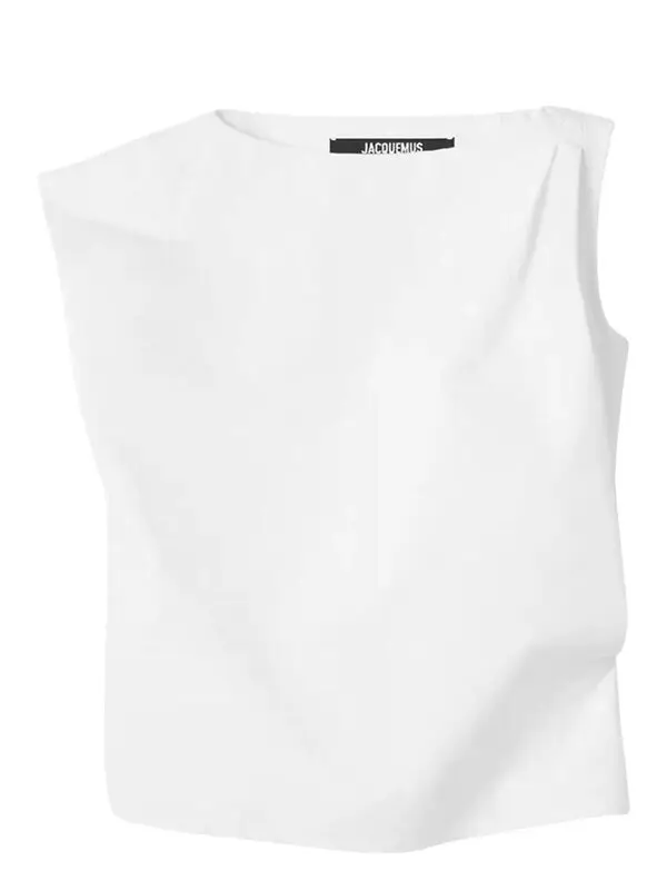 Jacquemus Asymmetric Sleeveless Top - White