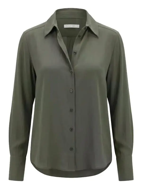 Patrizia Pepe Long-sleeve Shirt With Logo Plaque - Green