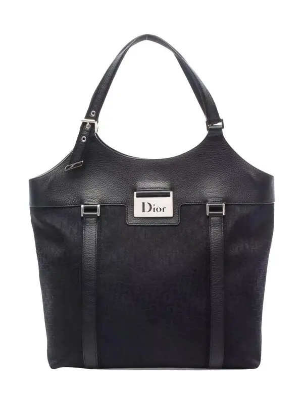 Dior Trotter Canvas Street Chic Tote Bag - Black