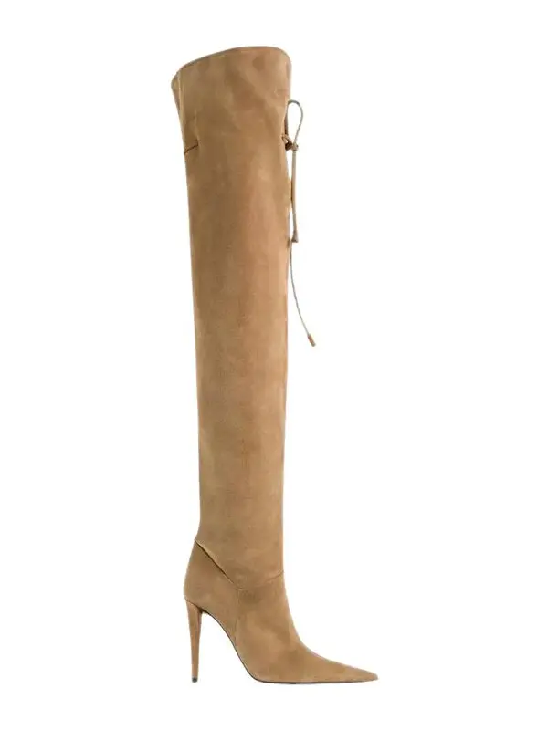 GIUSEPPE ZANOTTI Suede Thigh High Boots - Neutrals