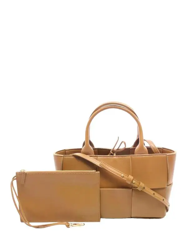 Bottega Veneta Mini Intrecciato Arco Tote Satchel - Brown