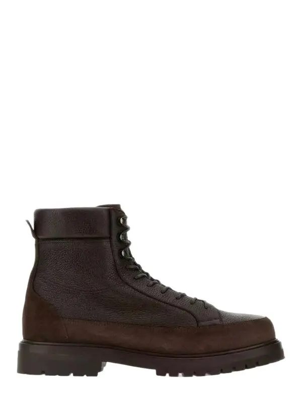 Brunello Cucinelli Panelled Lace-up Ankle Boots - Brown