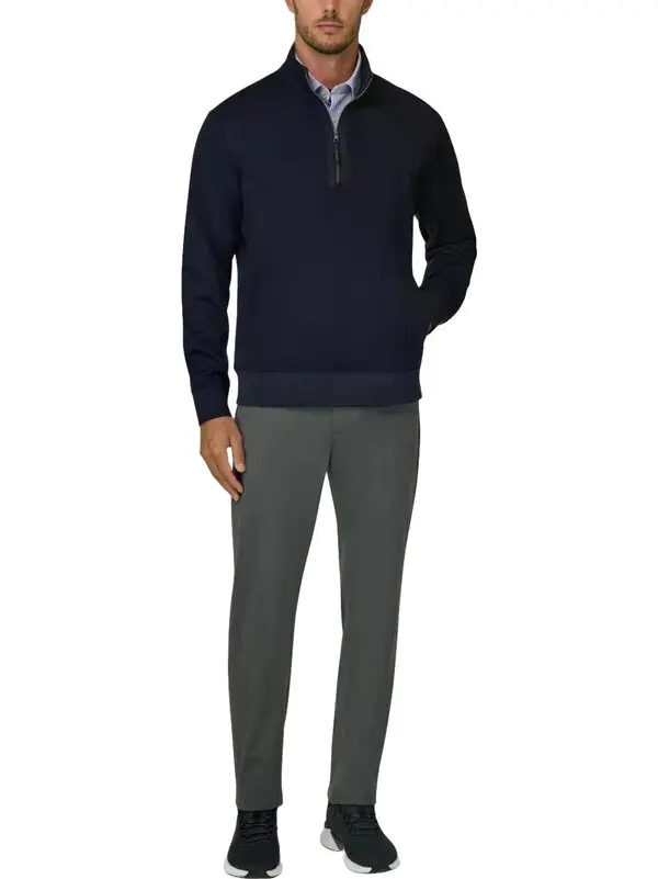 Boggi Milano Wool Blend Quarter-zip Sweatshirt - Blue