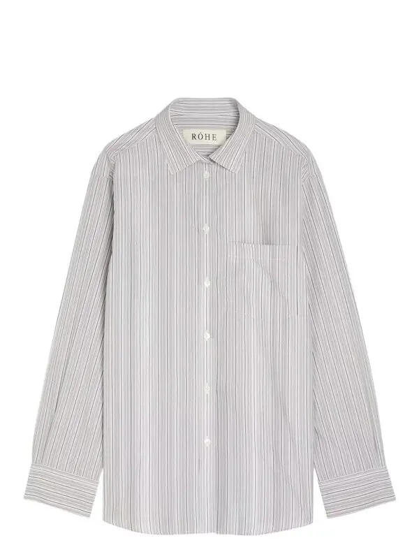 RÓHE Striped Cotton Shirt - White