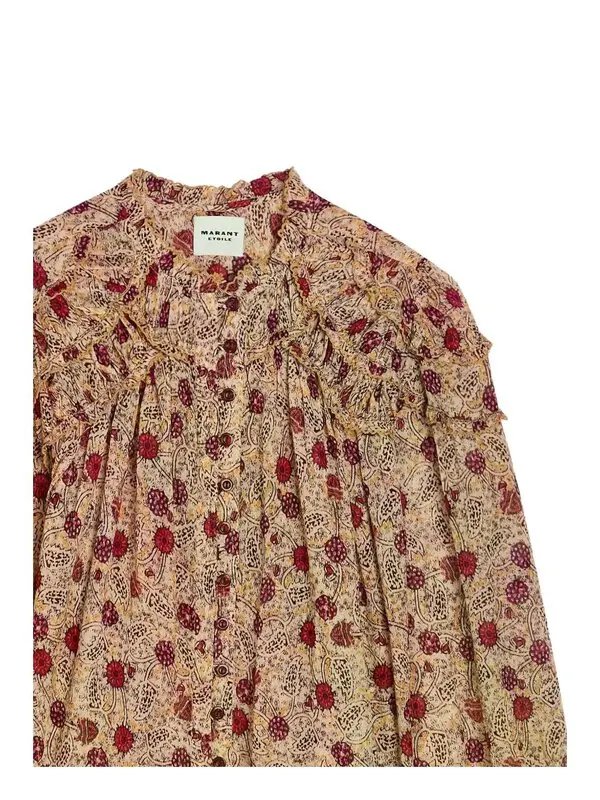 MARANT ETOILE Christa Floral Print Ruffled Shirt - Neutrals