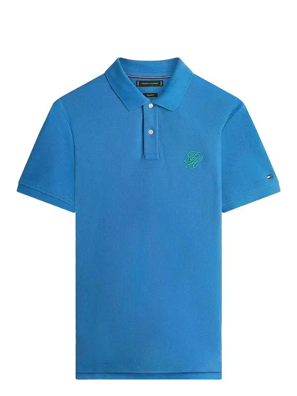 Tommy Hilfiger Logo-signature Cotton Polo Shirt - Blue