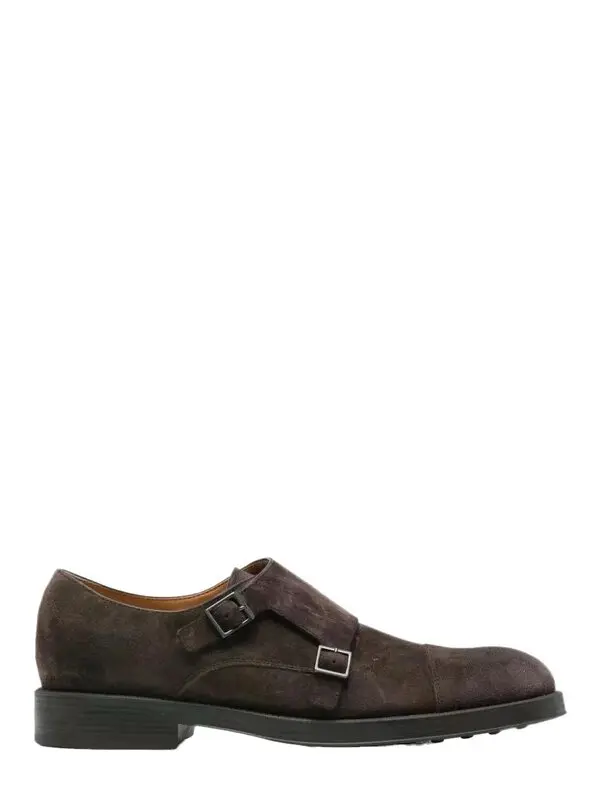 TOD'S Suede Monk Strap Shoes - Brown