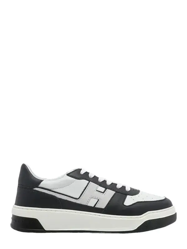 Hogan Panelled Leather Sneakers - Black