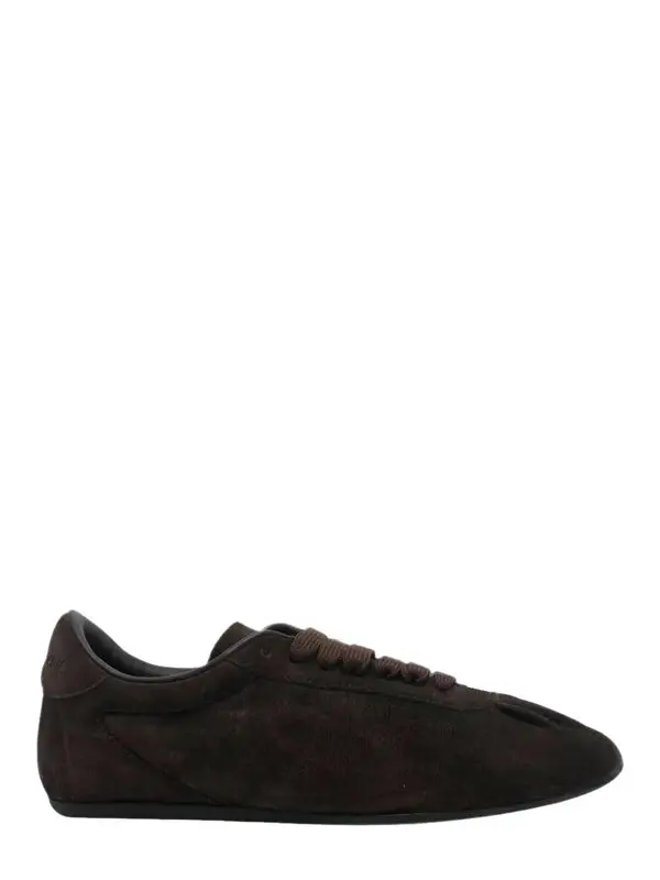 Dolce & Gabbana Logo Plaque Calf Suede Sneakers - Brown