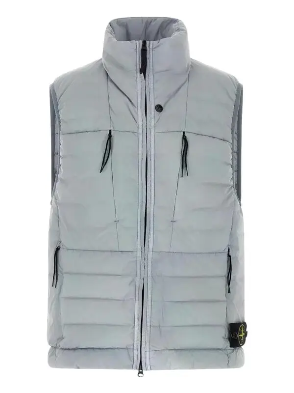 Stone Island Quilted Badge Logo Vest - Grey