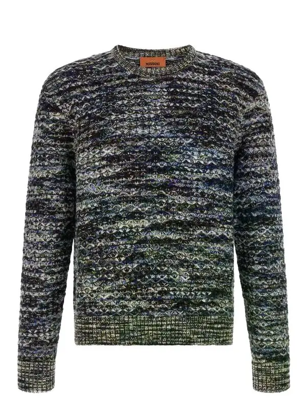 Missoni Three-dimensional Flamed Pattern Sweater - Blue