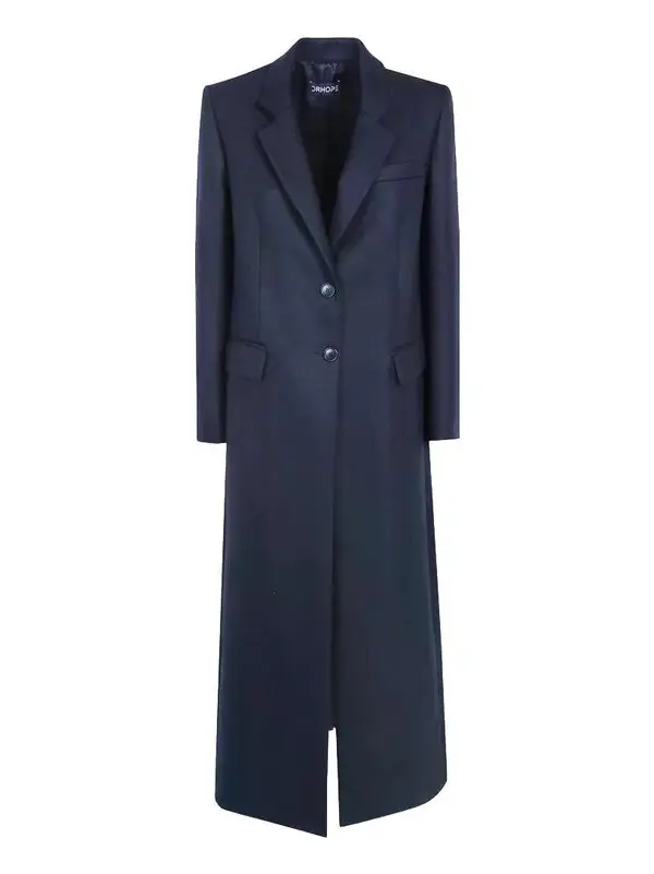 DRHOPE Single-breasted Wool Coat - Blue