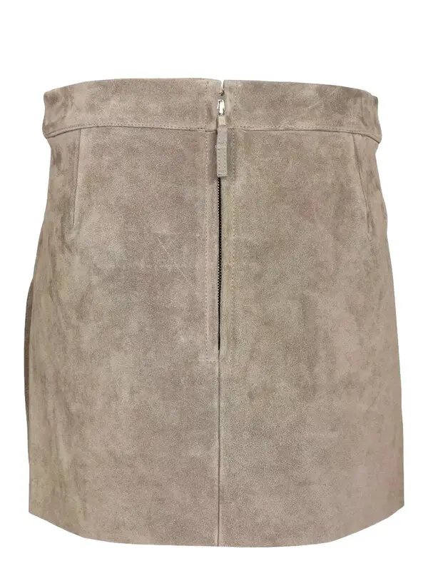 Rick Owens Layered Suede Mini Skirt - Grey