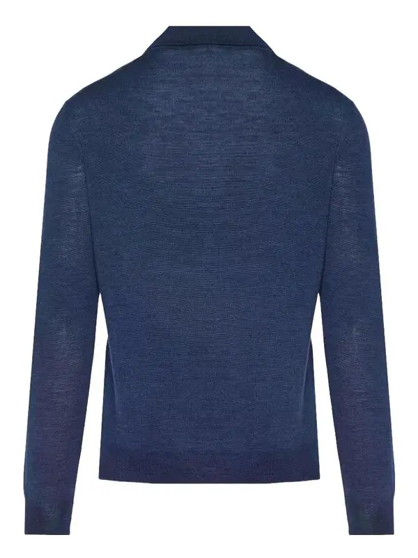 BARBA NAPOLI Long-sleeve Polo Shirt - Blue